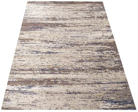 Designový koberec s melírováním hnědé béžové a modré fabry