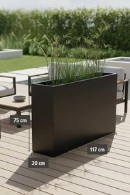 Květináč ELEMENTO, sklolaminát, šířka 117 cm, antracit