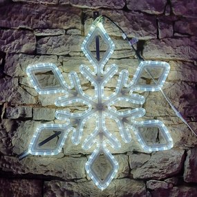 Easy Fix 2D LED světelná vločka IX, Ø 80 cm, ledově bílá, závěsný, 3D tisk