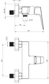 Deante BQL_040M - Sprchová baterie BLUR lesklý chrom