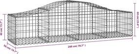 Klenuté gabionové koše 14 ks 200x50x40/60 cm pozinkované železo 3145589