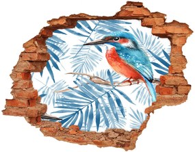 Wallmuralia Díra 3D fototapeta nálepka Rostliny a pták 90x70 cm