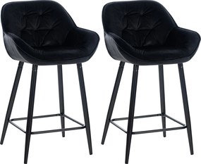 Sada 2 barových židlí Gibson 76 samet – černá