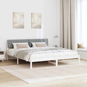 Rám postele s čelo Bílá a světle šedá 180 x 200 cm 3394347