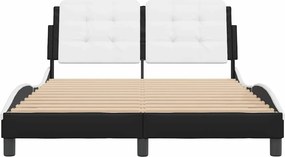 Rám postele bez matrace Zadar černý a bílý 120 x 200 cm umělá kůže 3208175