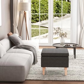 Stolička s dřevěnými nohami tmavě šedá textil 329426