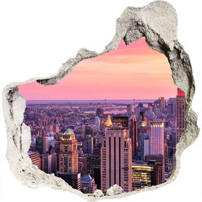 Wallmuralia Fototapeta díra na zeď 3D New York západ 75x75 cm