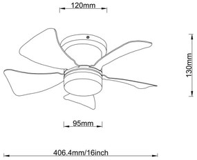 Globo 03609W - LED Stmívatelný stropní ventilátor HINES LED/10W/230V + DO bílá