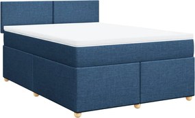 Box spring postel s matrací modrá 140x200 cm textil 3286702