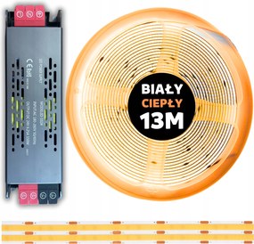 Set 13M Led pásek Cob 480 diod 3000K bílý teplý 24V 10W s napájecím zdrojem