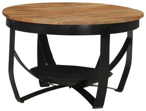 Konferenční stolek Ø 68 x 43 cm masivní akáciové dřevo a železo
