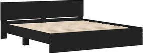 Rám postele s čelem černý 200 x 200 cm 3207456