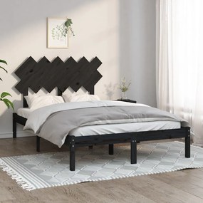 Rám postele černý 120 x 200 cm masivní dřevo,  3104867
