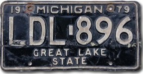 Americká SPZ Michigan 1979 Black LDL.896