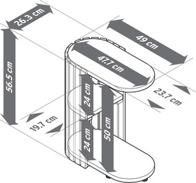 Tchibo - Bambusový stolek ve tvaru C »Holt« s lamelovými prvky - barva: hnědá