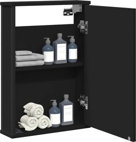 vidaXL Koupelnová skříňka se zrcadlem 42x12x60 cm kompozit [842433] Barva: Černá