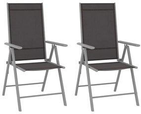 Skládací zahradní židle 2 ks textilen černé,  312181