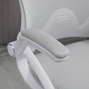 Ergonomická kancelářská židle Vinsetto s sklápěcími opěrkami a nastavitelným kroužkem pod nohy, výškově nastavitelná otočná židle s funkcí naklápění,…