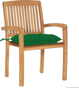 Stohovatelné zahradní židle s poduškami 8 ks masivní teak 3073284