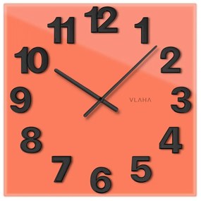 VLAHA GLASSICO Skleněné červené hodiny vyrobené v Čechách VCT1103
