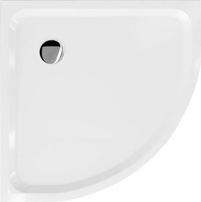 Mexen Flat půlkruhový sprchový kout slim 100 x 100 cm, bílý, sifon chrom - 41101010