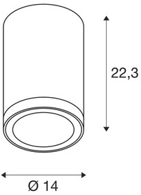 SLV 1003442 Enola Round L, venkovní stropní svítidlo, LED 35W 3000/4000K, antracit, průměr 14cm, IP65