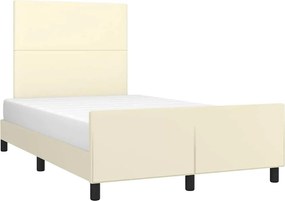 Rám postele s čelem krémový 120x200 cm umělá kůže 3125441