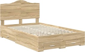 Rám postele s čelo Sonoma dub 120 x 200 cm Kompozitní dřevo 3413623