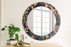 Kulaté dekorativní zrcadlo Akvarelové rostliny fi 60 cm