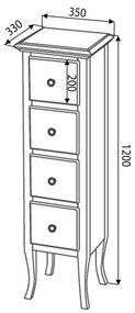 Sapho RETRO skříňka 35x119x33cm, buk - 1673