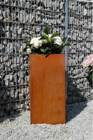 Květináč BLOCK, corten, výška 80 cm, hnědý, outlet