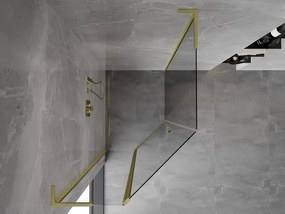 Mexen Mist L, pětiúhelníkový sprchový kout s křídlovými dveřmi, 80 x 100 cm, 8mm čiré sklo, zlatý matný profil, 8A8L-080-100-55-00