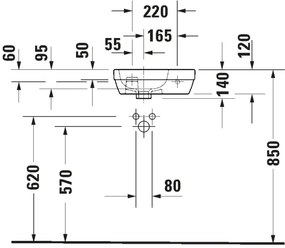 Duravit 7494000412 - Závěsné umyvadlo D-CODE 40x22 cm keramika/lesklá bílá