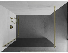 Mexen Kioto sprchová zástěna 140x200 cm 8 mm, zlatý profil, šedé sklo, 800-140-101-50-40