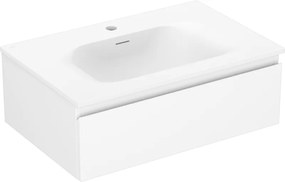 Mexen Orio, koupelnová skříňka 70 cm s umyvadlem Vela, 1 zásuvka, bílá matná, 91A10-07023-1-BF01-W23M01