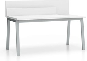 Kancelářský psací stůl SINGLE LAYERS, posuvná vrchní deska, s přepážkami, bílá