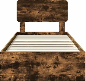 Rám postele s čelo Kouřový dub 75 x 190 cm Kompozitní dřevo 3412440