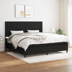 Box spring postel s matrací černá 200x200 cm textil 3141643