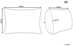 Sada 2 zahradních polštářů s abstraktním vzorem 40 x 60 cm růžové CAMPEI Beliani