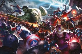 Plakát, Obraz - Marvel Future Fight - Heroes Assault, (91.5 x 61 cm)