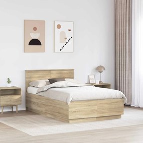 Rám postele s čelo Dub sonoma 120 x 190 cm Kompozitní dřevo 3408182