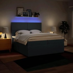 Box spring postel s matrací modrá 200x200 cm textil 3294074