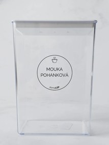 MOUKA POHANKOVÁ - omyvatelná samolepka na dózu, výběr rozměrů Ø 5 cm / 5 x 5 cm / 6 x 8 cm | DomaLEP