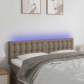 Čelo postele s LED taupe 144x5x78/88 cm textil