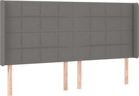 Box spring postel s matrací a LED tmavě šedá 200x200 cm textil 3138342