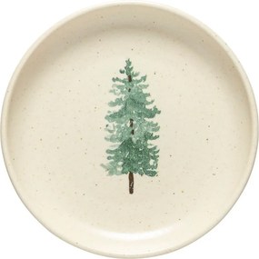 Krémové dezertní talíře v sadě 4 ks s vánočním motivem z kameniny ø 16 cm Pacifica Christmas Tree – Casafina