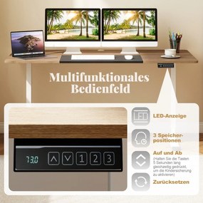 Costway Elektrický stojánek výškově nastavitelný stůl ergonomický stojánek