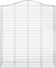 Klenuté gabionové koše 3 ks 200x50x220/240cm pozinkované železo 3145767