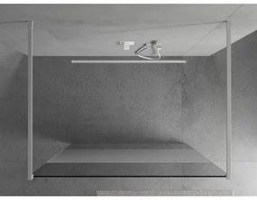 Mexen Kioto, průchozí sprchová zástěna 100 x 200 cm, 8mm čiré sklo/námraza, 2x bílá stabilizační rozpěra, 800-100-002-20-35