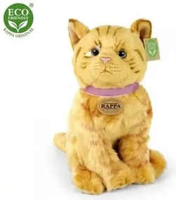 RAPPA Plyšová kočka hnědá 25 cm / ECO-FRIENDLY / od 0 měsíců